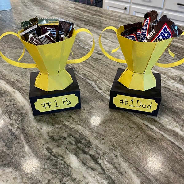 SVG File: 3D Paper Trophy Gift Box / Treat Holder / Party Favor SVG Cut ...