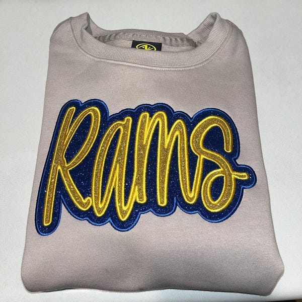 Satin Stitch Rams Double Stacked Script Applique Embroidery Download - Etsy