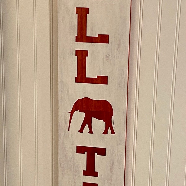 Roll Tide Elephant Wooden Welcome Sign - 3ft - Etsy