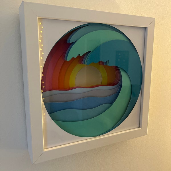 3D Sunset Shadow Box, 3D Landscape, 3d Sea View, Cardstock Svg, for ...