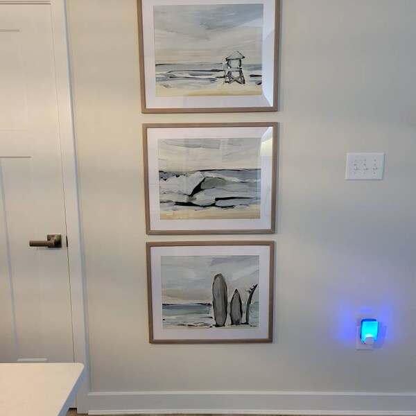 Coastal Landscape Wall Art Coastline Painting Beach Decor Shore Neutral ...