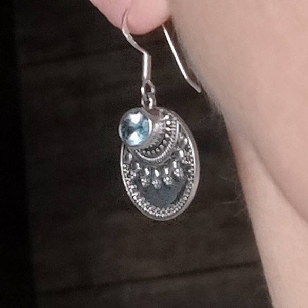 Faceted Iolite Pendant Compass Pendant 925 Sterling Silver Pendant ...