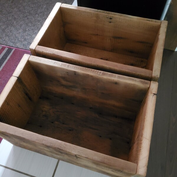 2 Wooden Garden Boxes Made From Reclaimed Material - Etsy