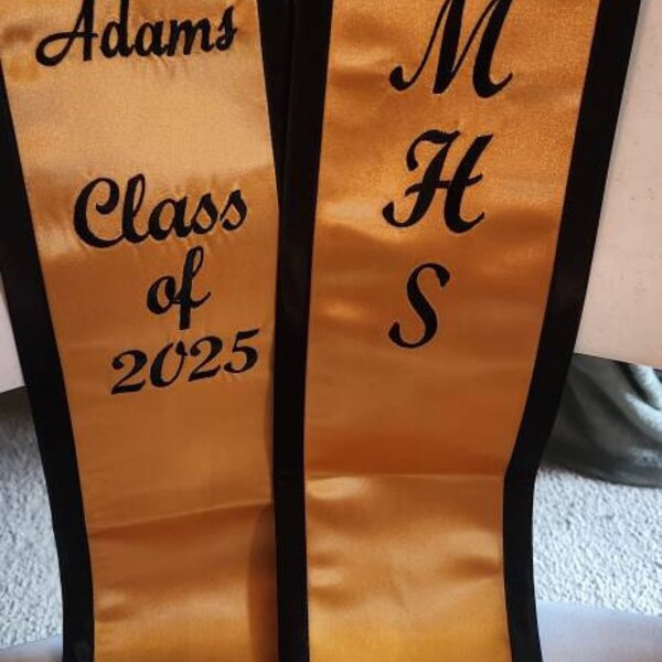 A Custom Satin Graduation Sash & Stoles - Graduation Gifts - Satin Grad ...