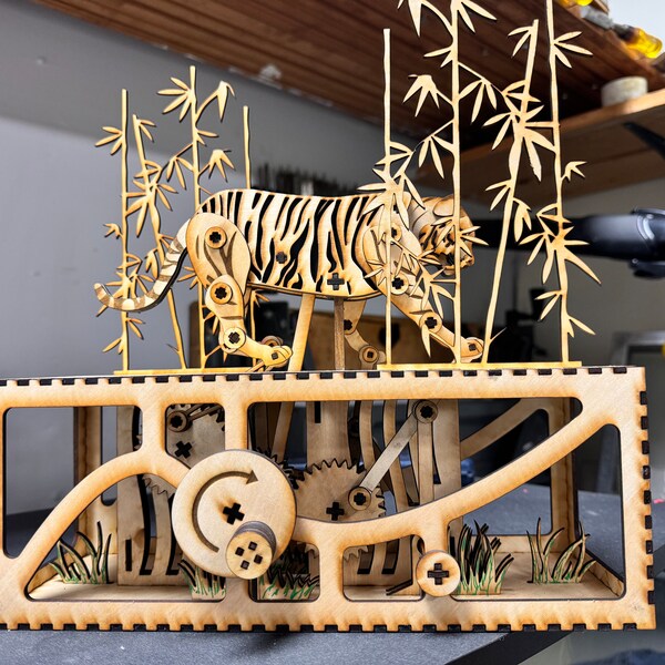 DIGITAL FILE - Walking Tiger Automata - Laser Cutter Files ...