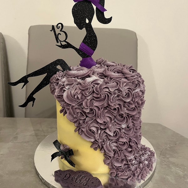 Two Piece Lady With Age Silhouette Cake Topper - Etsy