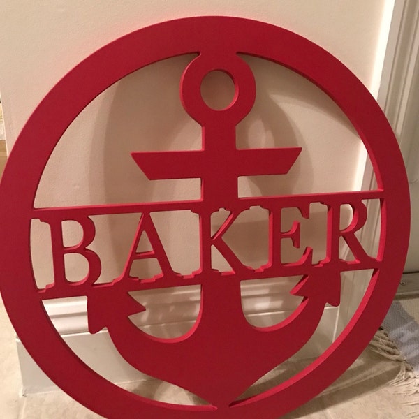 Anchor Name Sign, Anchor With Name, Large Wooden Anchor Monogram ...