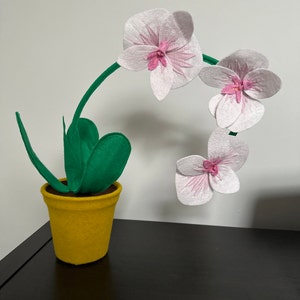 Orchid, Felt Orchid, Orchid Houseplants, Faux Flowers, Handmade Fabric ...