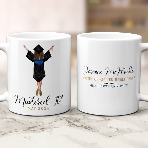 Custom Master's Degree Graduation Mug for Her With Name, Mastered It ...