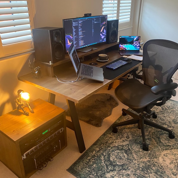 Bespoke Rustic Gaming Desk With A Frame Industrial Legs - Etsy