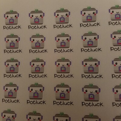 Potluck Dinner Planner Stickers - Etsy