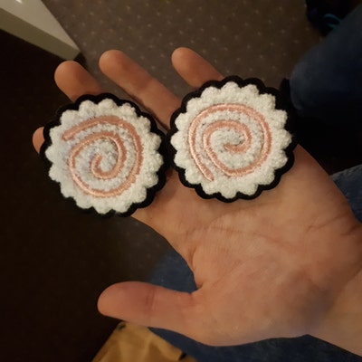 Kawaii Naruto Fish Cake Sew-on Chenille Patch 2 Colors Black or Light ...