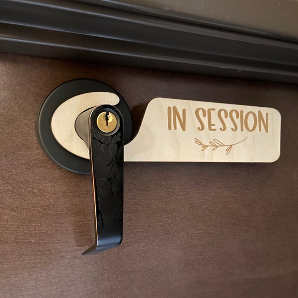 In Session Door Hanger Sign, Laser Sign, Office Sign, Home Office Door ...