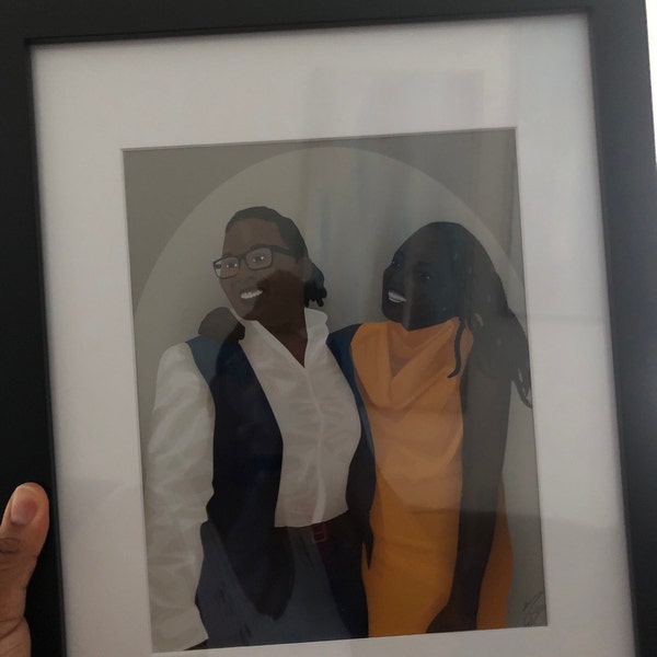 Custom Two Subject Family Portrait, Family Illustration, Couples ...