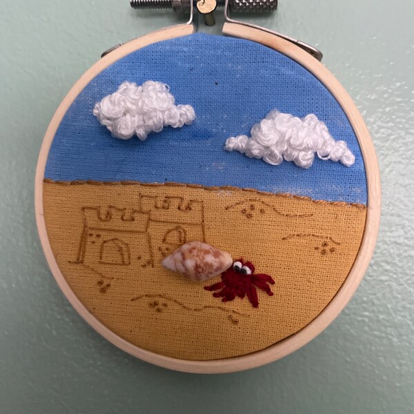 Hermit Crab Art, Sea Embroidery, Sea World Art, Sea Home Decor, Sea ...