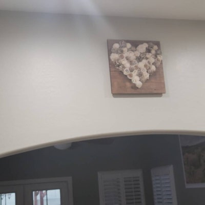 Small Wood Flower Heart Board Modern Farmhouse Rustic Decor ...