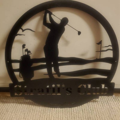 Men's Golf Custom Monogram Metal Sign, Wall Art Decor, Personalized ...