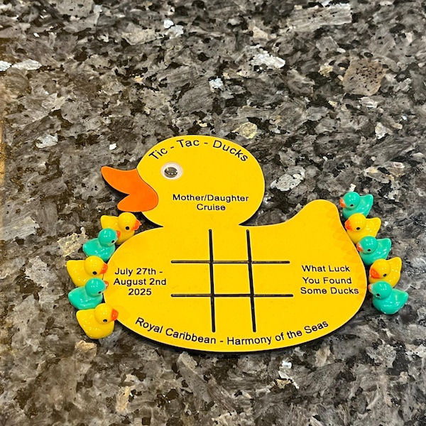 Tic Tac Toe Duck- Personalized Cruising Duck, Cruise Souvenir, Unique ...