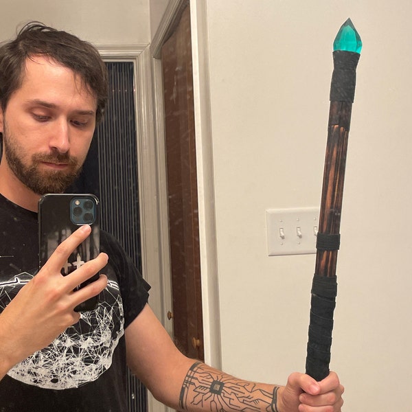 Teal Magic Staff of Conjuration Hand Made in USA Renaissance Faire ...