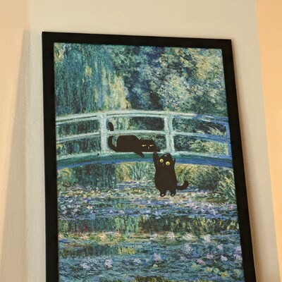 Monet Garden Cat Print, Claude Monet Cat Poster, Cat Art, Animal Poster ...