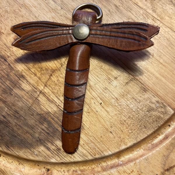 Leather Dragonfly Keychain Pattern, Purse Ornament (PDF Pattern) - Etsy