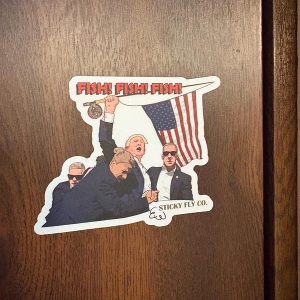 Donald Trump Fly Fishing Sticker - Etsy