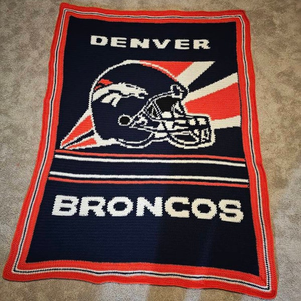Denver Broncos Afghan Crochet Pattern - Etsy