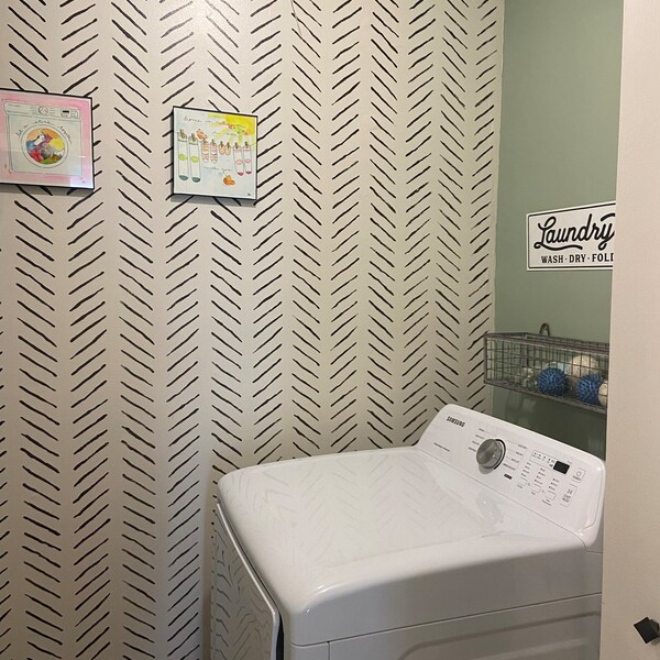 Hand Drawn Chevron Wall Stencil - LARGE WALL STENCIL - Stencils Instead ...