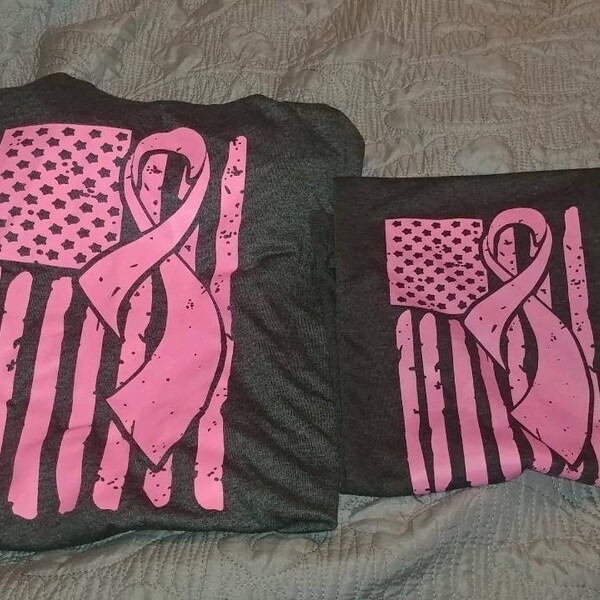 Pink Awareness Ribbon American Flag Cutting File, Cricut, Silhouette ...