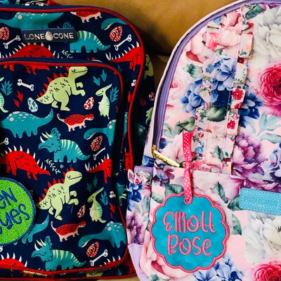 Embroidered Fabric Bag Tags, Personalized, Bookbag, Luggage - Etsy