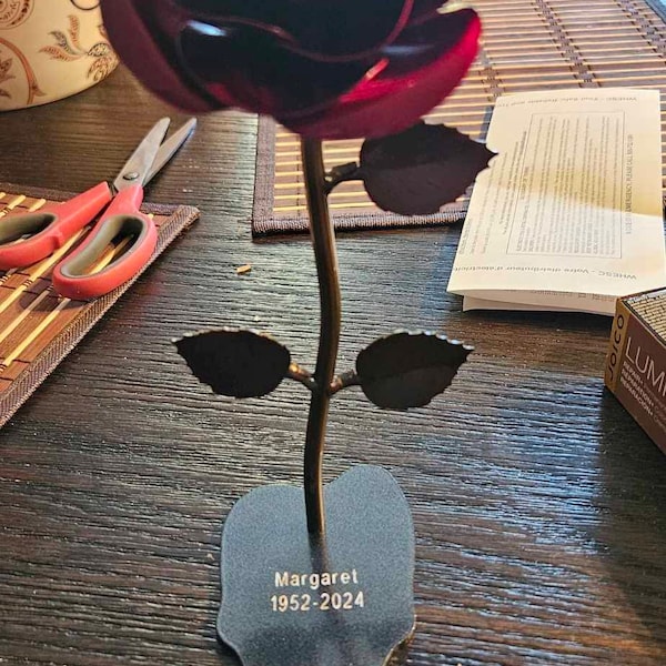 Personalized Red Metal Rose – Steel 11th or Iron 6th Anniversary Gift ...