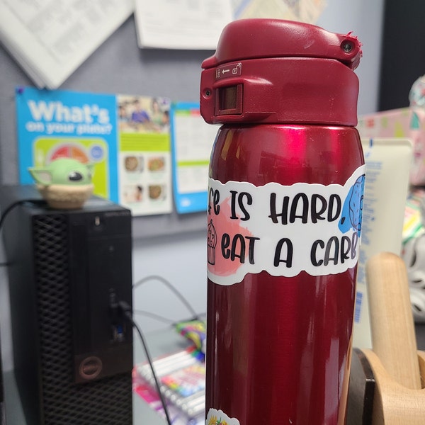 Life is Hard, Eat a Carb - Food Pun Sticker - Funny Carbohydrate ...