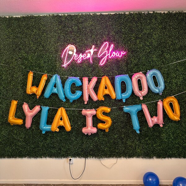 Wackadoo They're Two Custom Name Letter Balloon Kit 2nd Birthday Party ...