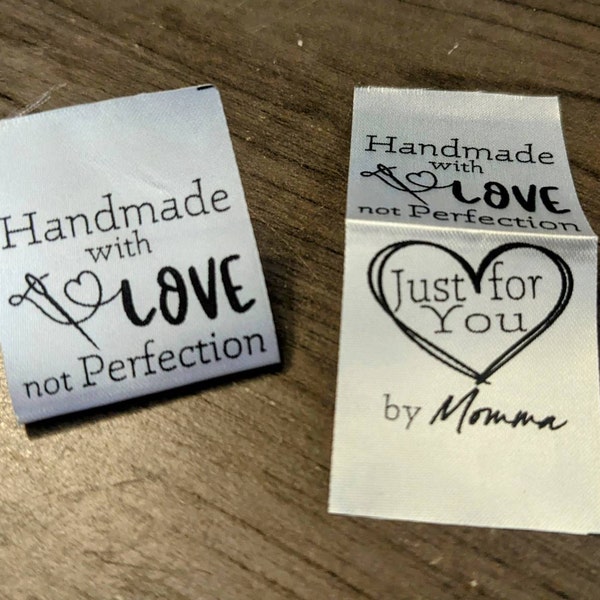 PREDESIGNED Custom Sewing Label Personalized LOGO Fabric Clothing Tag ...