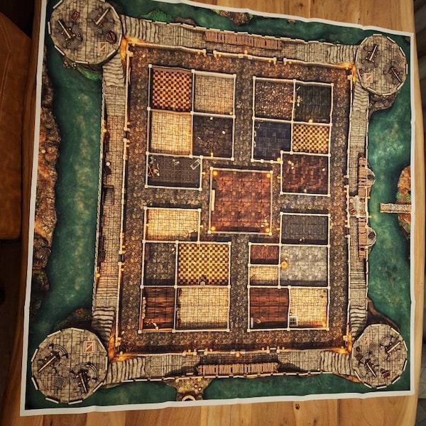 48 Piece Modular Dungeon Tile Set 1 - Dnd - Tabletop Dungeon Dungeons ...