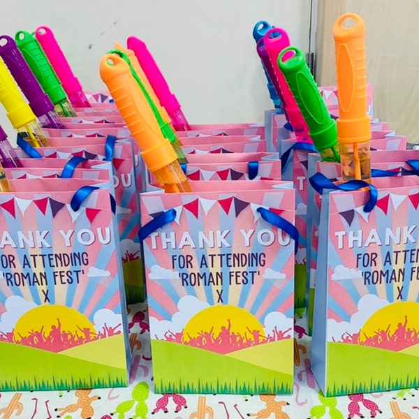 Festival Party Bags, Festival Themed Birthday Party Bags, Personalised ...