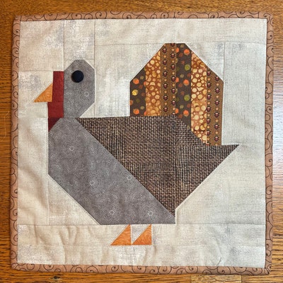 Patch Turkey Quilt Block Pattern make a 6 or 12 Block Digital Download ...