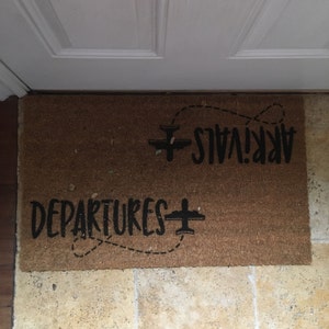 ARRIVALS DEPARTURES DOORMAT Arrivals & Departures Reversible Doormat ...