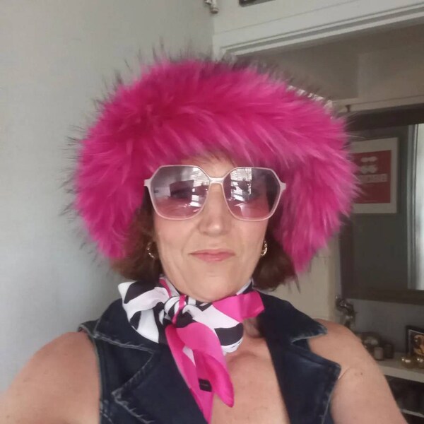 Magenta Pink-super Fluffy Luxury Faux Fur Bucket Hat-pink Fur-fuzzy ...