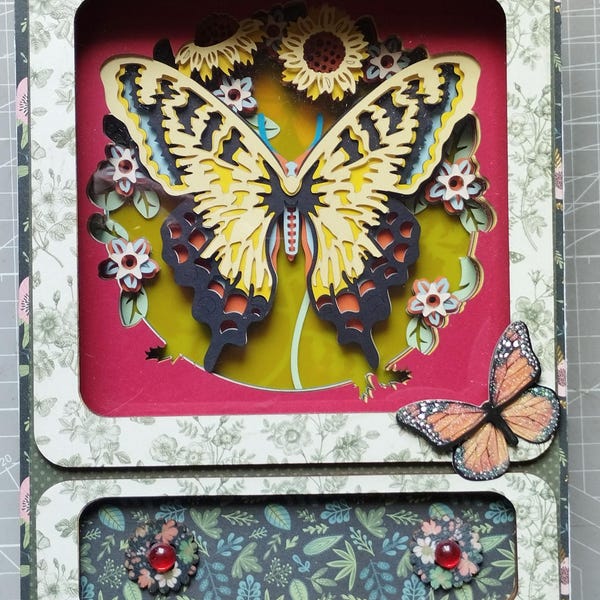 3D Butterfly Shadow Box SVG, Tiger Swallowtail 3D Svg, Layered Corn ...