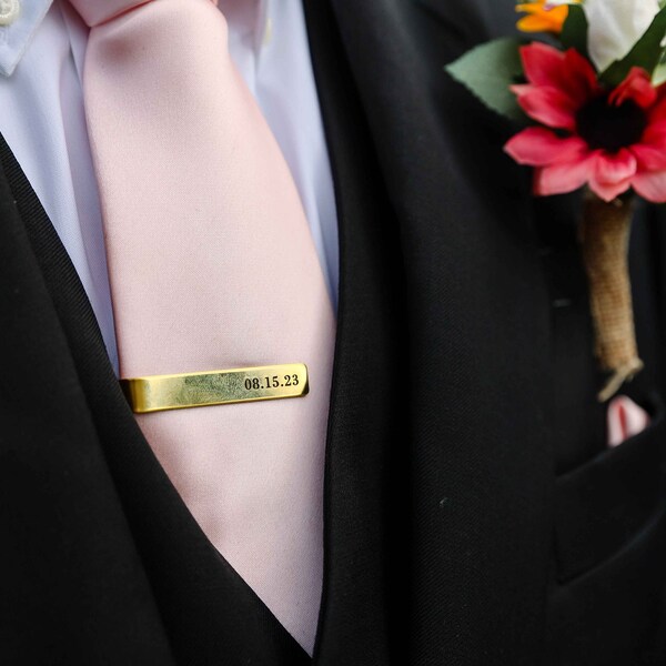 Custom Engraved Tie Bar, Engraved Tie Clip, Personalized Gift for ...