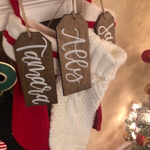 Hand Lettered Personalized Christmas Stocking Tags Customized | Etsy