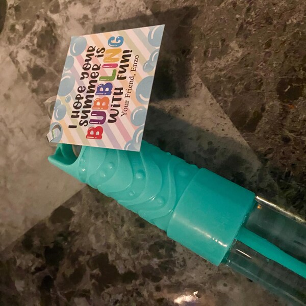 End of School Year Gift Tags, Bubble Wand Gift Tag, Schools Out, Summer ...