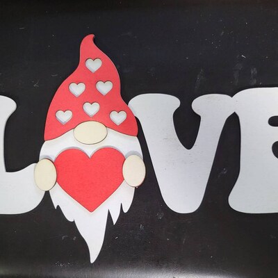 Love Gnome SVG, Glowforge Files, Hugs, Heart Svg, Gnome Valentine Svg ...