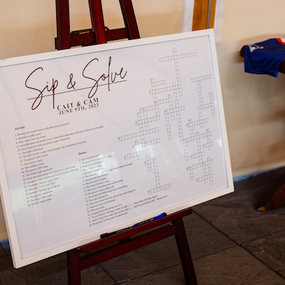 Custom Wedding Crossword Sip and Solve Puzzle, Wedding Games Digital ...