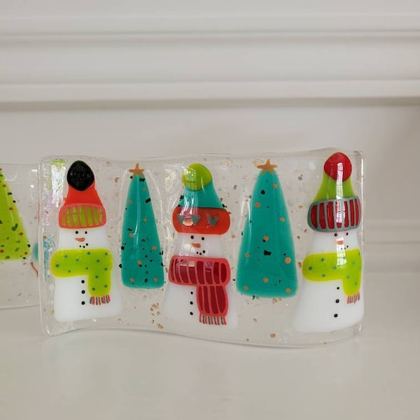 Fused Glass Santa Decoration Fused Glass Christmas Decoration, Father ...