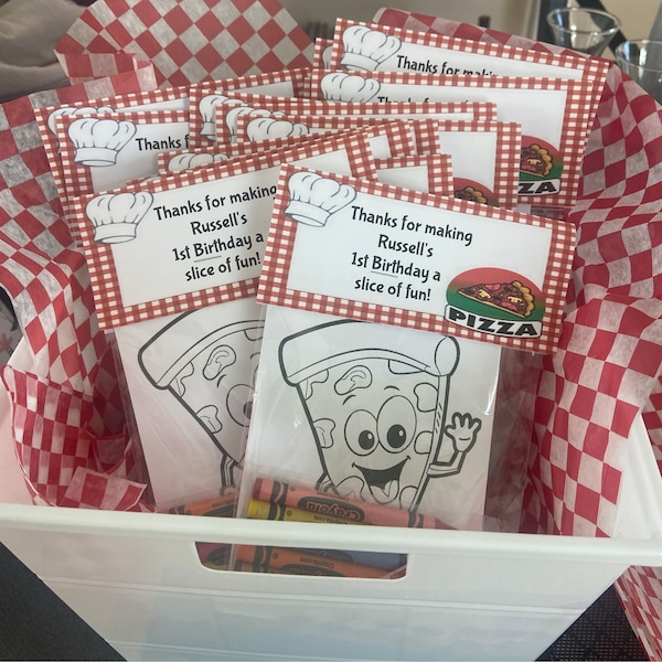 Pizza, Slice of Fun Party Favors. 1 Bag (1 Child) Includes 8-4x6 Themed ...