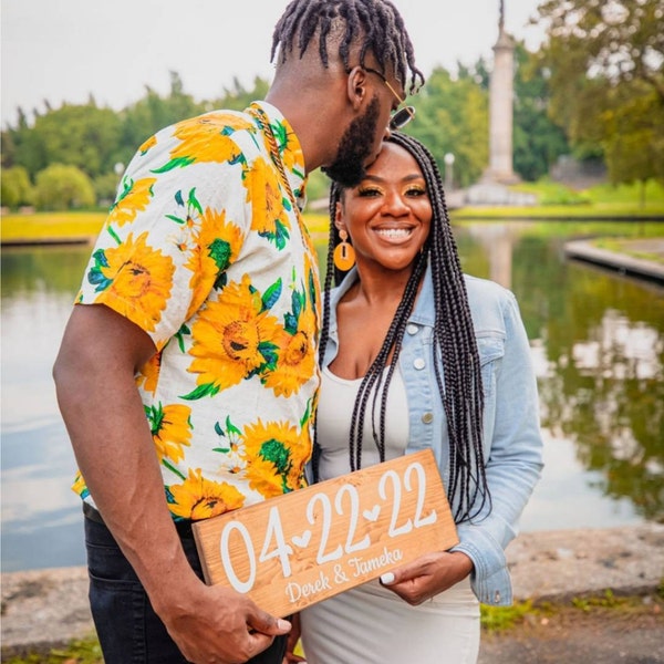 Engagement Photo Save the Date Sign Wedding Date Sign, Elopement Sign ...
