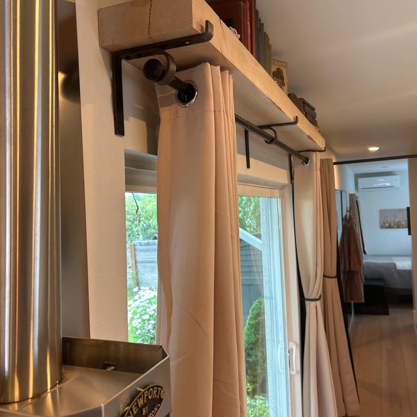 Shelf Bracket With Curtain Rod Holder, SOLD INDIVIDUALLY, Shelf and ...