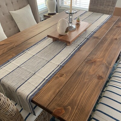 French Style Linen Table Runner, Striped Linen Table Runner ...